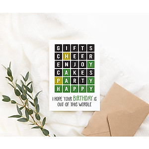 Wordle Birthday Card - I Hope Your Birthday Is Out Of This Wordle Card - Birthday Card Gift For Friends- Coworker- Boss- Family Members - Wordle Lover Card - Happy Birthday Idea Gift - Wordle Card