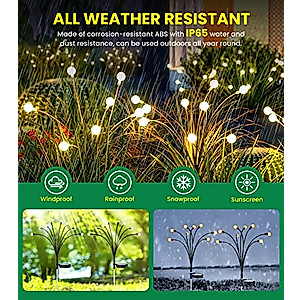 URAGO Super Bright Solar Powered Firefly Lights, High Flexibility Starburst Swaying Lights, Vibrant Solar Garden Lights Outdoor Waterproof, 8 LED Landscape Lighting Decorative for Pathway Patio Yard