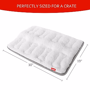 Dog Bed Crate Mat(30" X 19"), Soft Plush Dog Bed Pad Machine Washable Crate Pad, Dog Sleeping Mat with Anti Slip Bottom