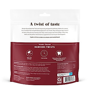 Amazon Brand - Wonder Bound Chicken Flavor Dog Rawhide Twist Sticks, 70 Count, 1.08 Pound (Pack of 1)