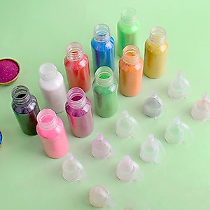 SATVIK 10 Shades of Rangoli Colors More Quantity Easy to Store Glitter Rangoli Colours Kit (No GULAL) Festival/Festive Multi Colors Powder Art Crafts Painting, Diwali Housewarming Return Gifts Items