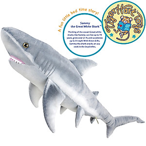 TigerHart Sammy The Shark - 34 Inch Long Great White Stuffed Animal Plush