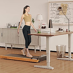 Bifanuo Under Desk Treadmill, Walking Pad 2.25HP, Wood Electric Light Weight Walking Treadmill, Desk Treadmill for Office Under Desk with Remote Control, Installation-Free(Light)