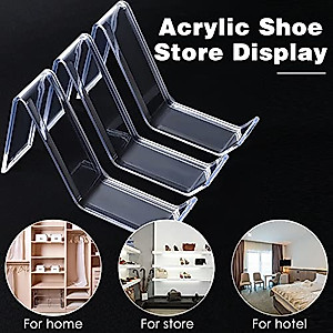 Jetec Acrylic Clear Shoe Display Stand Shoe Display Rack Holder Acrylic Display Stands Shoe Store Display Stands for Women's Sandal, Sports Shoes (24 Pieces)