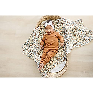 Mebie Baby Muslin Quilt, Harvest Floral, 100% Muslin Cotton Baby Blankets for Girls and Boys, Muslin Baby Blanket for Newborns, Babies, Toddler, Soft Muslin Swaddle Blankets, 47"x47"