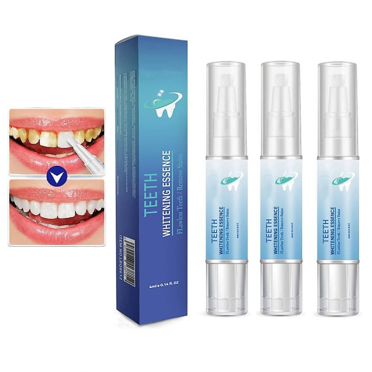 3Pcs Teeth Whitening Pen,Teeth Whitening Gel,Teeth Whitening Essence Pen,Intensive Teeth Stain Remover,Reduce Yellowing Oral Care for Women & Men.