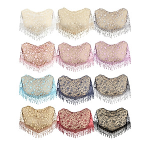 Zhanmai 12 Pcs Veils for Church Catholic Mass Veils for Women Catholic Lace Triangle Lace Mantilla Floral Tulle Scarf Covering (Vibrant Color)