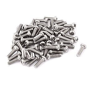 uxcell M2.5 x 8mm 304 Stainless Steel Cross head Phillips Pan Head Screws Bolt 60pcs