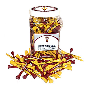 Team Golf NCAA Arizona State Sun Devils Jar Of 175 Golf Tees 2-3/4" Golf Tees, 175 Pack, Regulation Size, Multi Team Colors