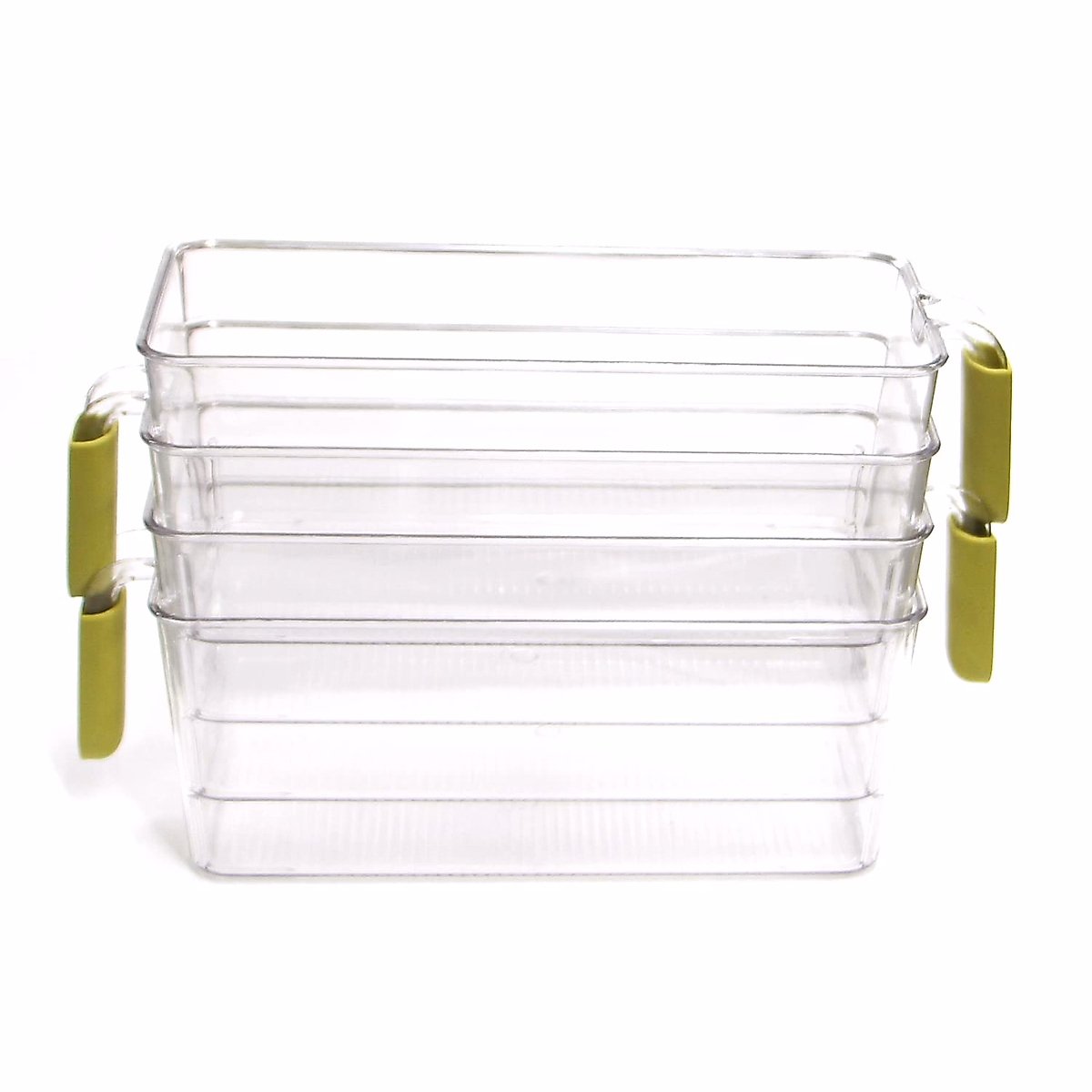 SERENITA Clear food storage bins with handle, refrigerator organizer containers, canister sets for kitchen counter, BPA Free