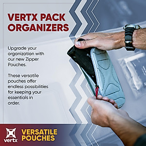 Vertx Pack Zip Pouch Organizer Insert Attachment for Backpack, Bag, Travel, Organization Pouches, Small, 2-Pack