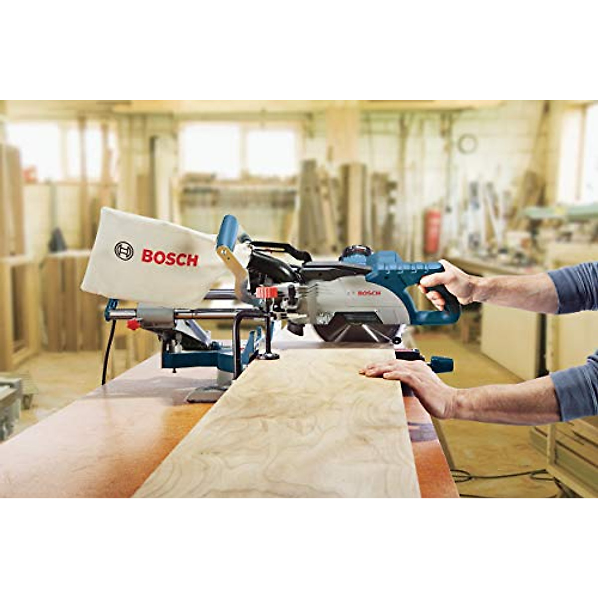 BOSCH CM8S 8-1/2 Inch Single Bevel Sliding Compound Miter Saw, Blue