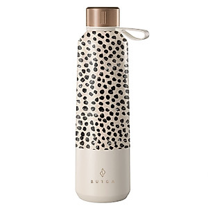 BURGA Insulated Water Bottle (17oz) – Stylish Stainless Steel Water Bottles – Durable Metal Water Bottle Stays Hot or Cold – Anti-Slip, Leak-Proof Reusable Water Bottle – Almond Latte Water Bottle