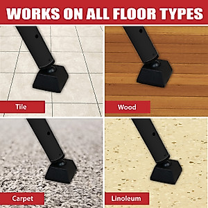 Product Trend Dual Security Bar, 1-Set Adjustable-Length Portable Strong Door Bar for Hinged and Sliding Patio Doors and Windows, Home Safety and Travel Security, Extends 28 Inches to 45 Inches, Black