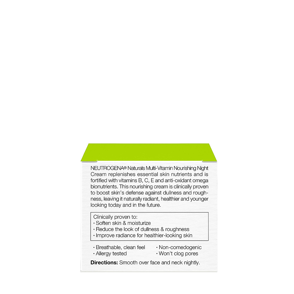 Neutrogena Naturals Multi-Vitamin Moisturizing & Nourishing Night Face Cream with Antioxidant Bionutrients & Vitamins B, C & E, Non-Comedogenic & Sulfate-, Paraben-, Phthalate- & Dye-Free, 1.7 oz