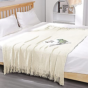 Super Soft Throw Blanket Lightweight Cozy Warm Fluffy Throw Blankets for Couch Bed Sofa 50x60 Inches White