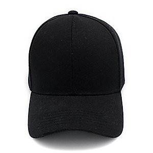 Baseball Cap Hat Men Women - classic adjustable plain blank, BLK