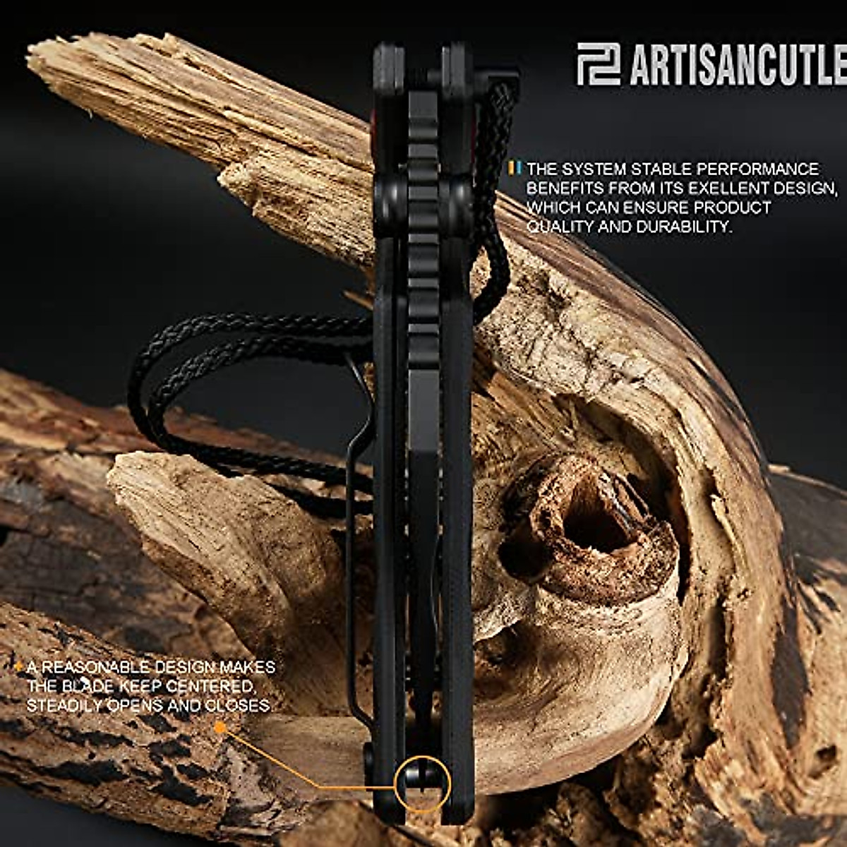 ARTISANCUTLERY Tactical Knife Proponent (1820P) D2 Steel Black PVD Blade Black G10 Handle Pocket Knife Folding Knife EDC Knife