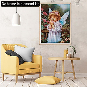 CHOSIGHT 5D Diamond Art Painting Angel Kit - DIY Paint with Diamond Art Christ Round Full Drill Craft, Home Decor Embroidery Set with Canvas, Tools, Sparkling Diamonds - 12x16 inch