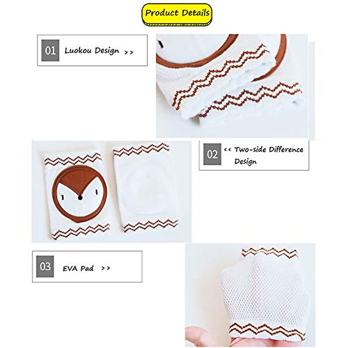 Angzhili 1 Pair Baby Knee Pad for Crawling,Elastic Anti-Slip Safety Baby Knee Protectors for Unisex Baby,Toddlers Kneepads Baby Knee Covers,Suitable for 6-24 Months (Yellow)