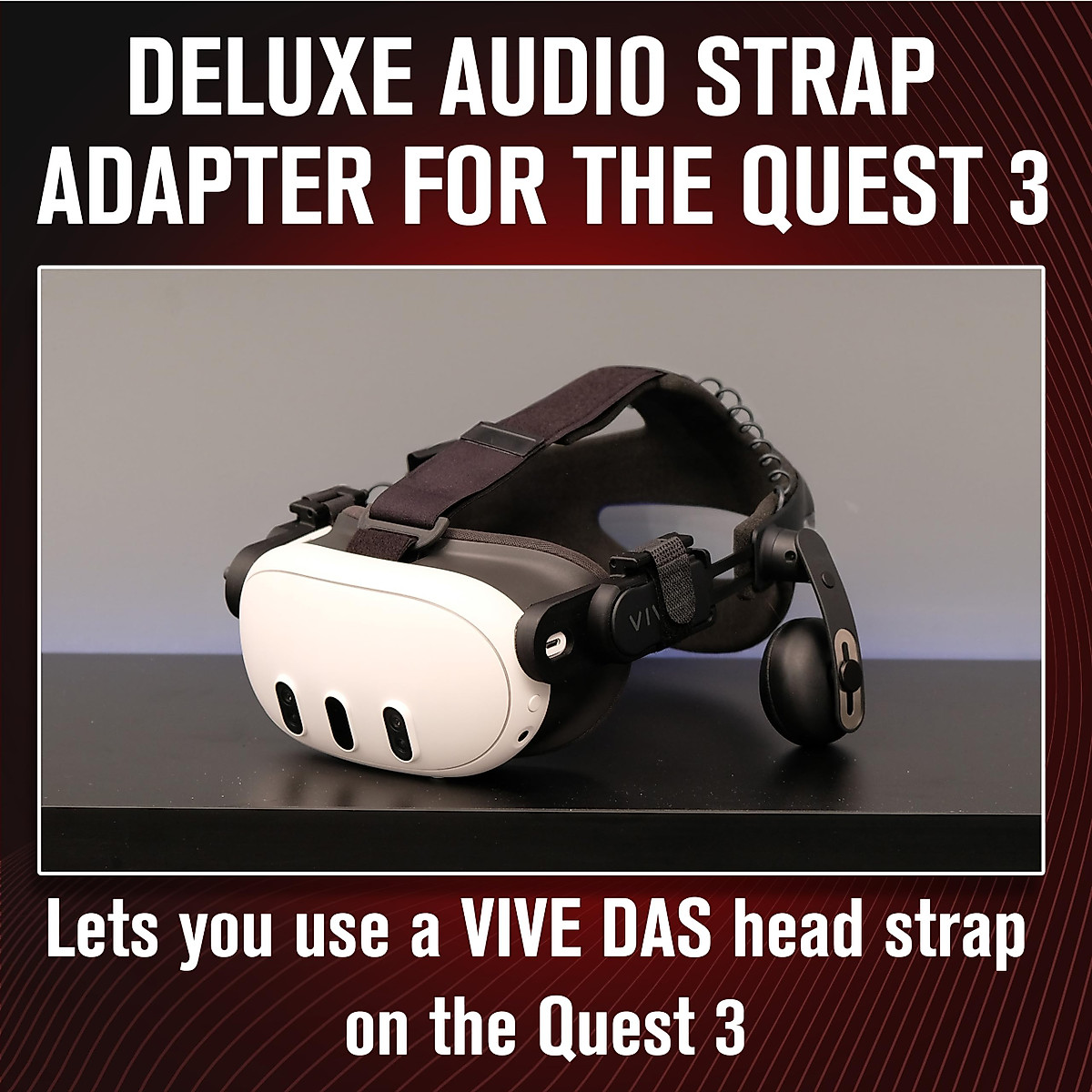 Quest 3 Headset Adapter - Lets You Mount an Aftermarket Headstrap to Your Quest 3 (DAS)