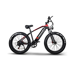 Electric Fat Tire Bike, 1000W Ebike with 35MPH, 60 Miles Maximum Mileage Ridden, 26" Off-Road Electric Bicycle, Shimano 7 Speed E Bike, 864Wh (48V18Ah) Removable Battery Electric Mountain Bike