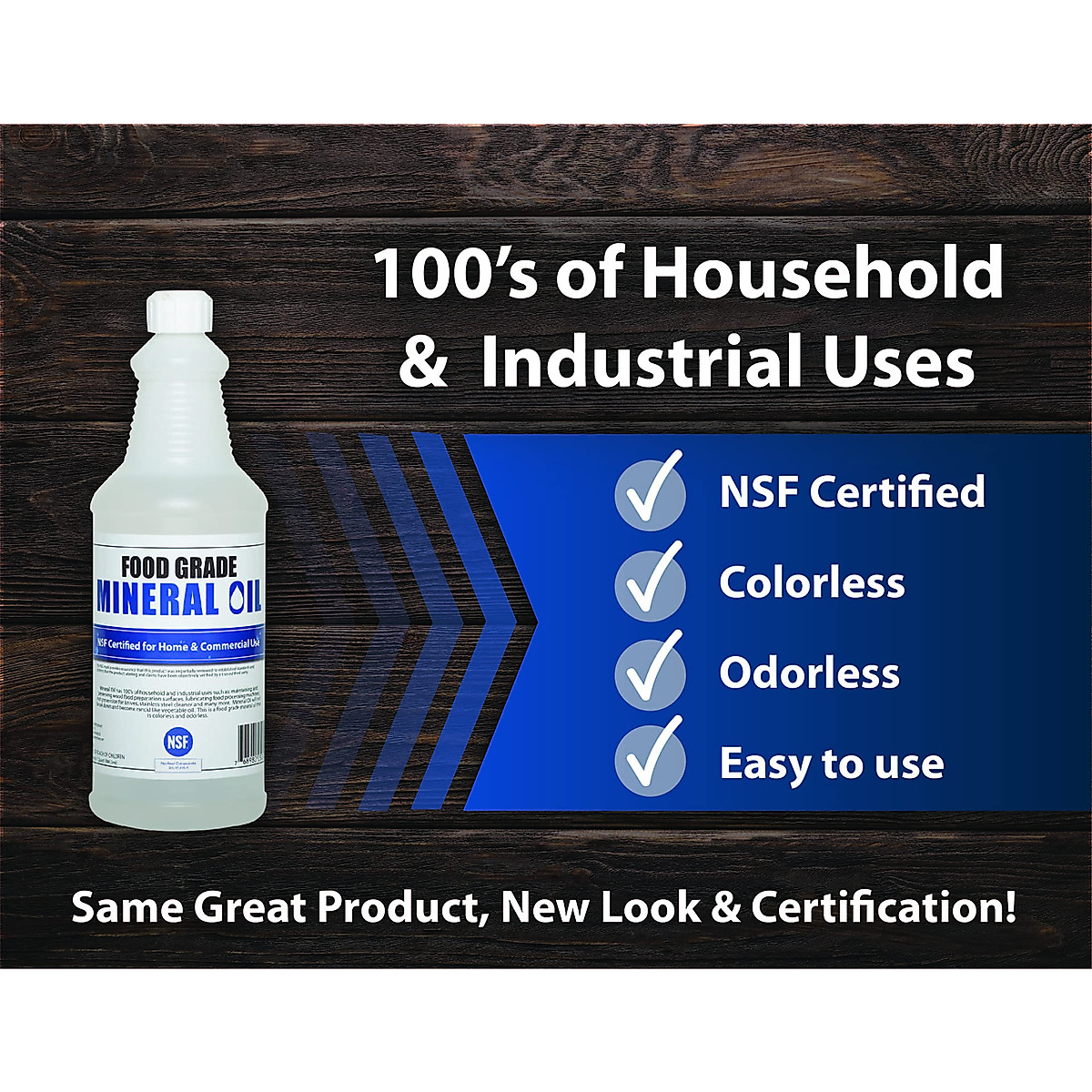 Premium 100% Pure Food Grade Mineral Oil USP, 1 Quart (32 Ounces), Butcher Block and Cutting Board Oil