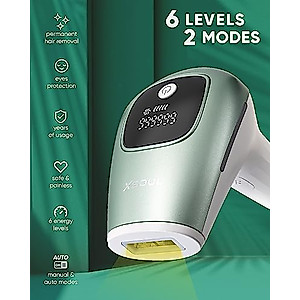 XSOUL Laser Hair Removal for Women and Men (2023 Enhanced Version), Permanent IPL Hair Removal device, at-home Painless Hair Remover on Armpits Back Legs Arms Face Bikini Line, Corded -Dermaflash Pro