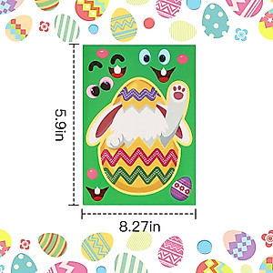 Aitsite 36pcs Easter Animal Stickers with Bunny, Chicken, Easter Eggs, Easter Stickers, DIY Easter Art and Craft Stickers for Kids Home (24pcsDIY Sticker)