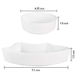 yarlung 10 Inch Ceramic Divided Serving Dishes with Bamboo Platter, Appetizer Tray 5 Removable Snacks Bowls for Candy and Nut, Chips and Dips, No Lid Included