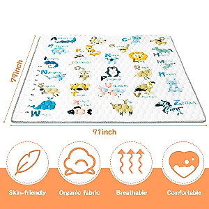 Entserk Baby Play Mat 79" x 71", Large & Thick Baby Mat for Floor, Non-Slip Cushioned Baby Play Mat for Playing, Baby Crawling Mat for Infants, Babies