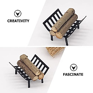Alasum Outdoor Furniture Outdoor Furniture Miniature BBQ Grill Oven Model Roasting Cart Firewood Rack Holder 1:12 Furniture Garden Lawn Fireplace Photography Props Kids Toys Kids Toys