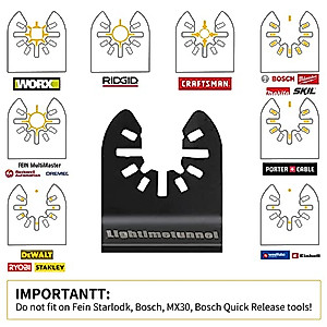 LIGHTIMETUNNEL 25 PCS Oscillating Saw Blades Universal Metal Wood Multitool Quick Release Tool Saw Blades Fit Black & Decker Porter Cable Dewalt Milwaukee Chicago Rockwell Makita Craftsman