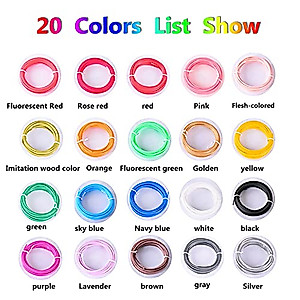 3D Pen Filament PLA,1.75mm PLA Filament Pack of 20 Colors,Each Color 16.4 Feet Total 328 Feet,No Smells Filament for Most High Temperature 3D Pen and 3D Printer