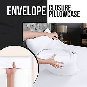 Utopia Bedding King Pillow Cases - 4 Pack - Envelope Closure - Soft Brushed Microfiber Fabric - Shrinkage and Fade Resistant Pillow Cases 20 X 40 (King, White)