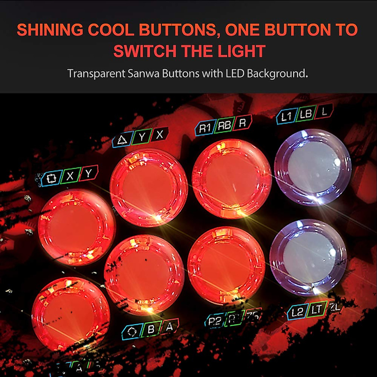 PXN Arcade Stick PC, X9 Arcade Joystick PS4 Game controller Vewlix Fightstick with Sanwa Buttons USB Data Cable Connection for PS4, PS3, PC, Xbox one