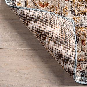 nuLOOM Performance Oriental Style Area Rug, Vintage Design, Durable, Easy to Clean, Justine Beige, 3' x 12'