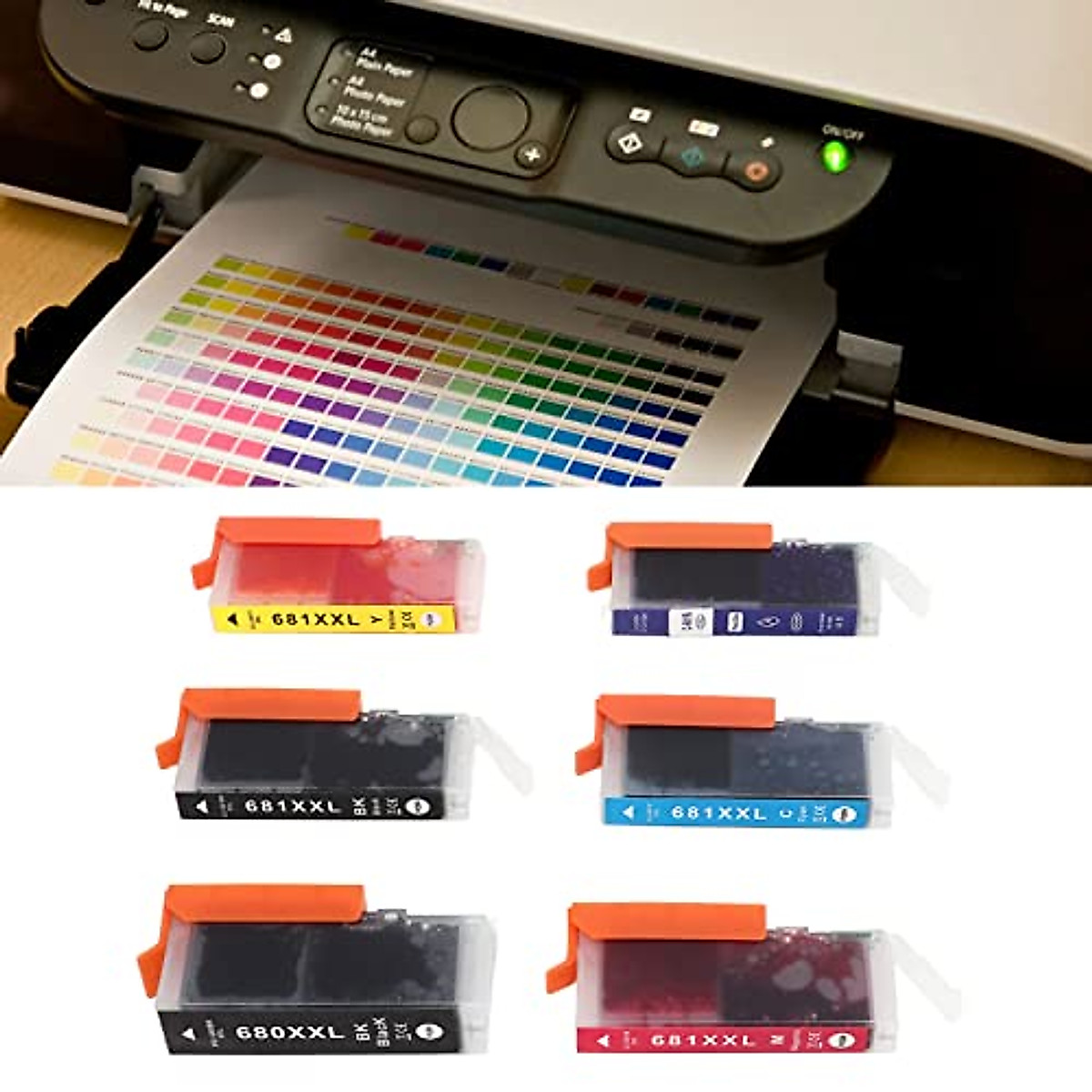 FTVOGUE Multi Color Ink Cartridge Printer Cartridge Replacement for PIXMA TS706 TR7560 TR8560 TS6160 TS6260 (BK BK C M Y PB)