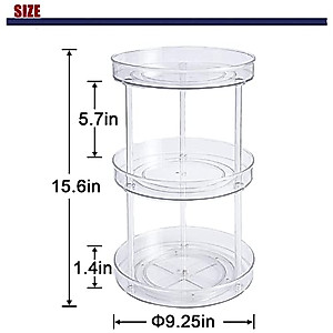 Non-Skid 3 Tier Lazy Susan for Kitchen, Cabinet, Pantry,Lazy Susan Turntable Cabinet Organizer，360 Degree Rotating Spice Rack，Lazy Susan Turntable