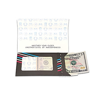 ZipGifts Birthday Card | Zip-Open Money Holder w/Clear Plastic Window for Cash, Check, & Gift Card (Game On)