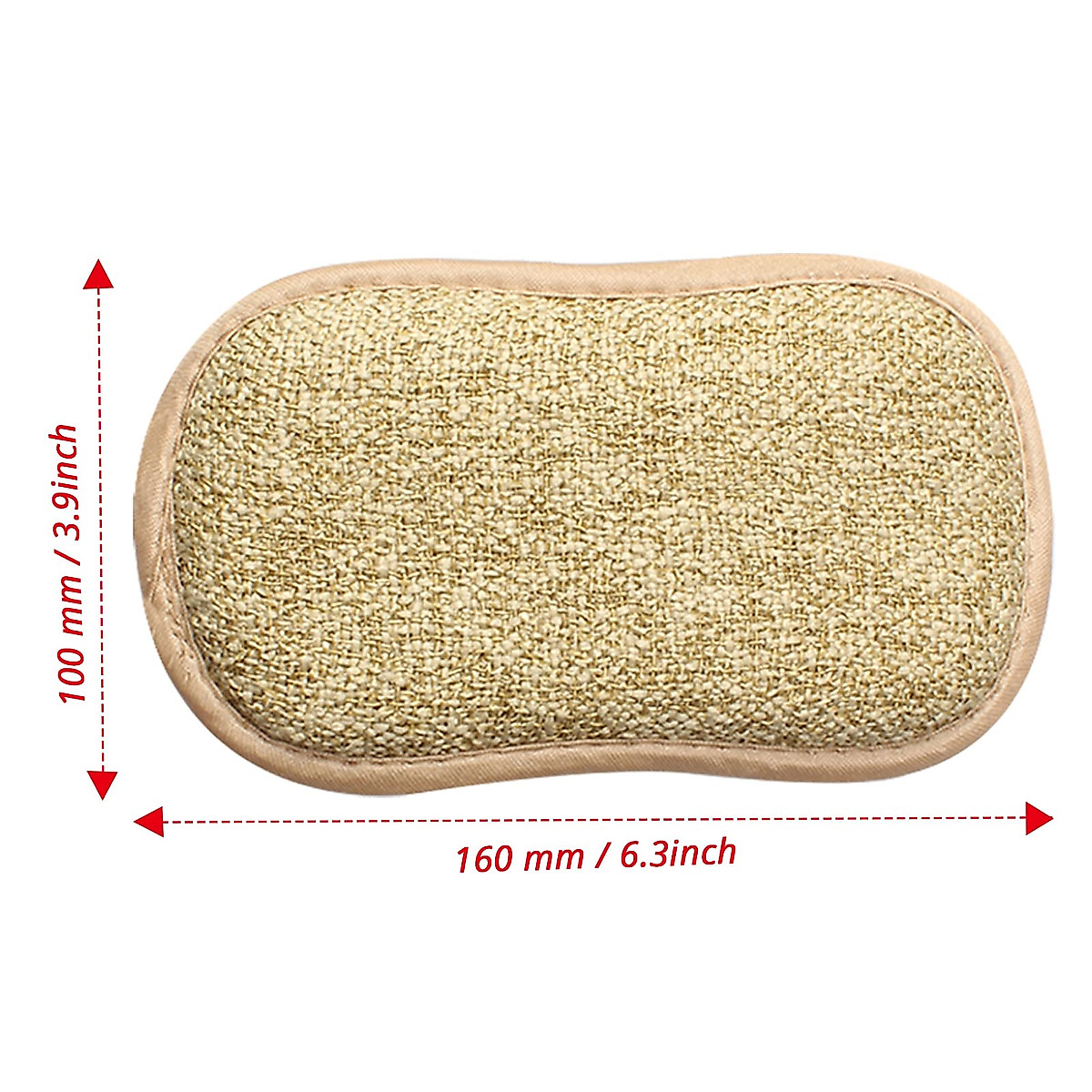 DEFUTAY Kitchen Scrub Sponge, Heavy Duty Scouring Pads, Washing Up Cleaner,Household Cleaning Wash Cloth with Adhesive Hooks (6PC, Brown)