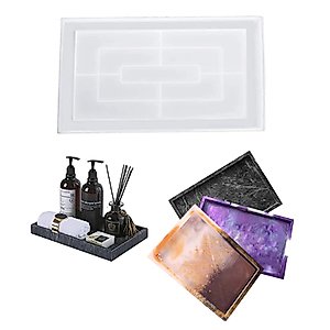 Large Resin Molds Silicone, Large Tray Molds for Resin Casting Cool Rolling Tray Epoxy Silicone Molds Easy to Release,Rectangle Resin Casting Molds with Edges