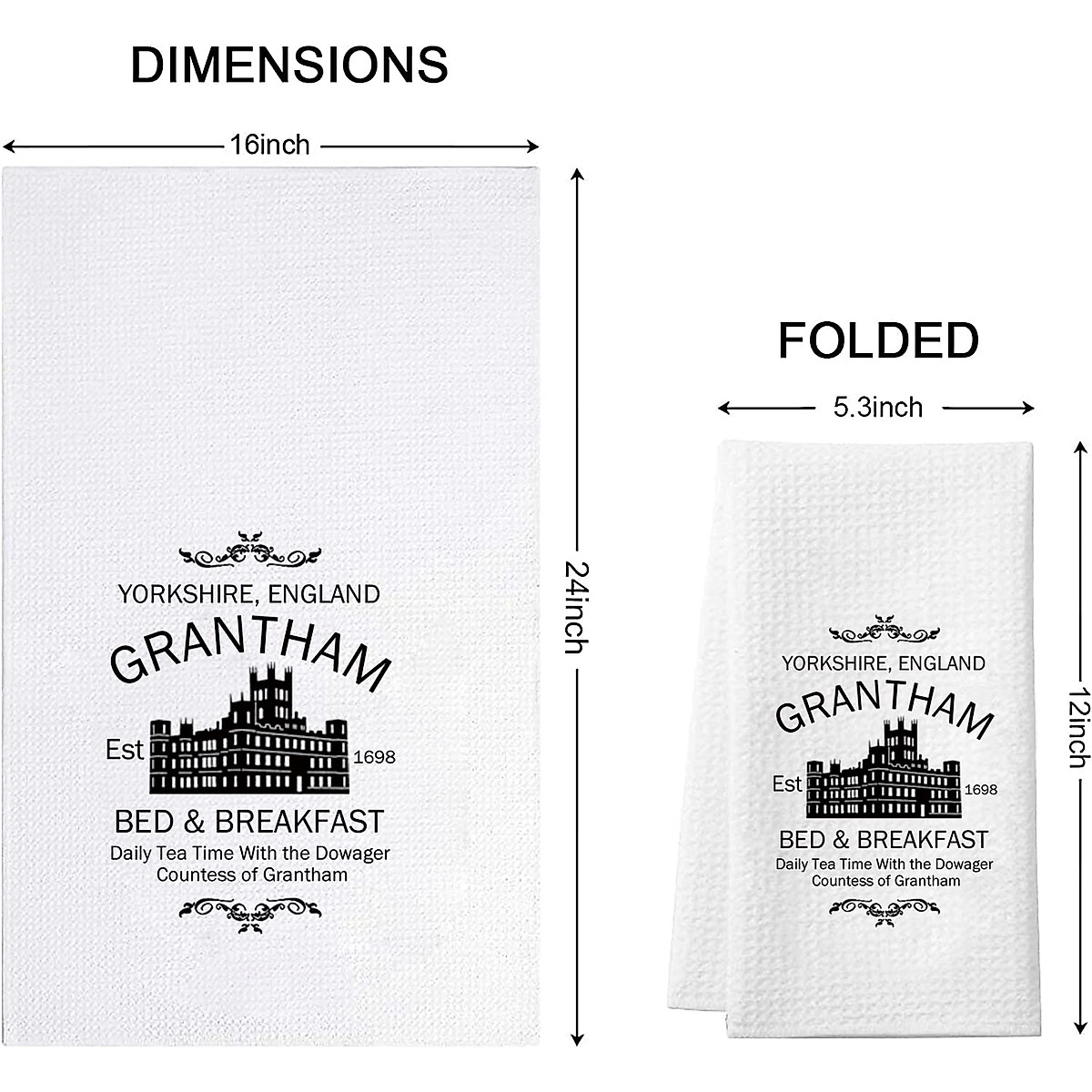 Grantham Spill The Tea Dowager Countess of Grantham Lady Violet Tea House Kitchen Towel Dish Towel Tea Towel (Grantham Towel)