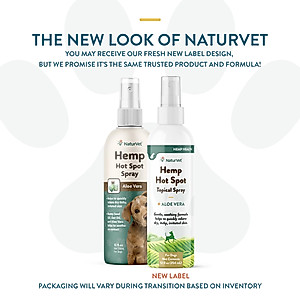NaturVet Hemp Hot Spot Spray with Aloe Vera for Dogs, 12 oz Liquid, Made in The USA