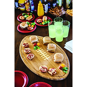 TOSCANA - a Picnic Time Brand Kickoff Football Cheese Board, Novelty Charcuterie Board, Serving Platter, Cheese Boards Charcuterie Boards, Bamboo Brown