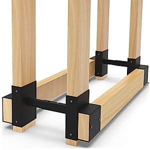 Artibear Depth Adjustable Firewood Rack Brackets for Outdoor, 2x4 Wood Storage Holder Kit for Indoor Fireplace, 2 Packs (2x4s not Include)