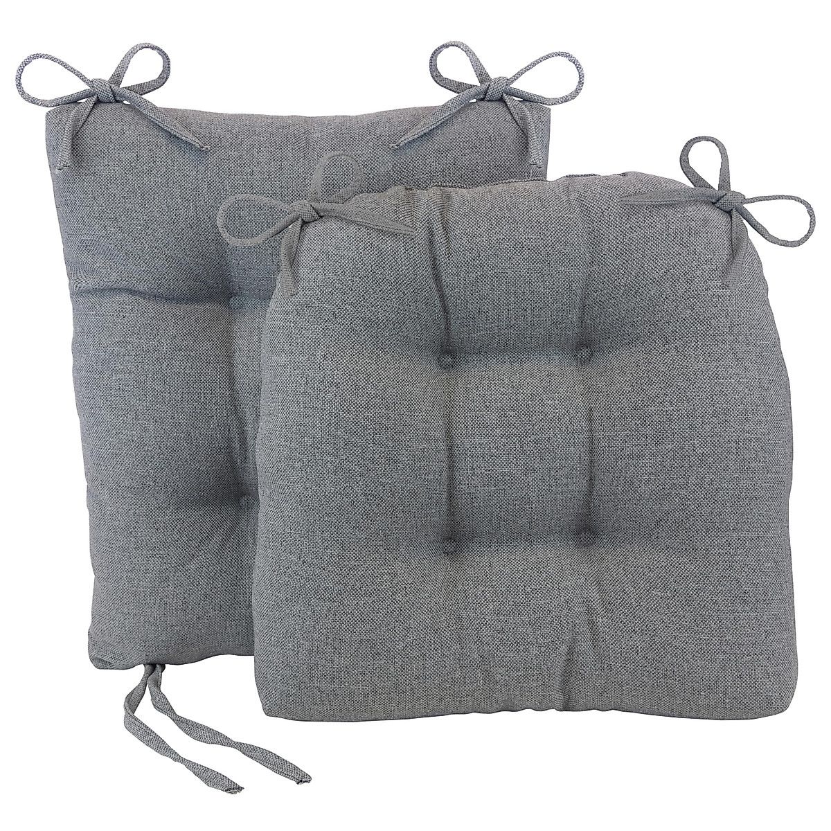 Klear Vu Rumba Outdoor Rocking Chair Cushion Set for Patio and Garden Furniture, Premium Water-Repellent Woven Fabric, Chemical-Free, Made in The USA, 4" Thick Seat and Back Pads with Ties, Gray