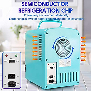 AstroAI Mini Fridge 4 Liter/6 Can AC/DC Portable Thermoelectric Cooler and Warmer for Skincare, Breast Milk, Foods, Medications, Bedroom and Travel, Teal (Renewed)