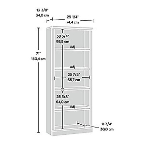 Sauder East Canyon 5 Shelf Bookcase, Craftsman Oak finish