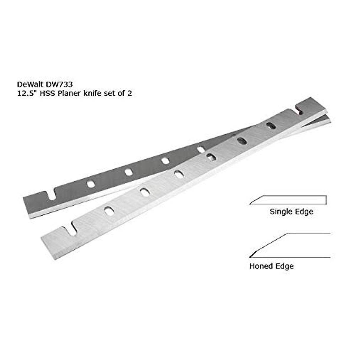 Planer Blades Knives HSS for DeWalt DW733 DW7332 Thickness Planers with 12.5 Inches Replacement Heat Treated 1 Set (2 pcs)
